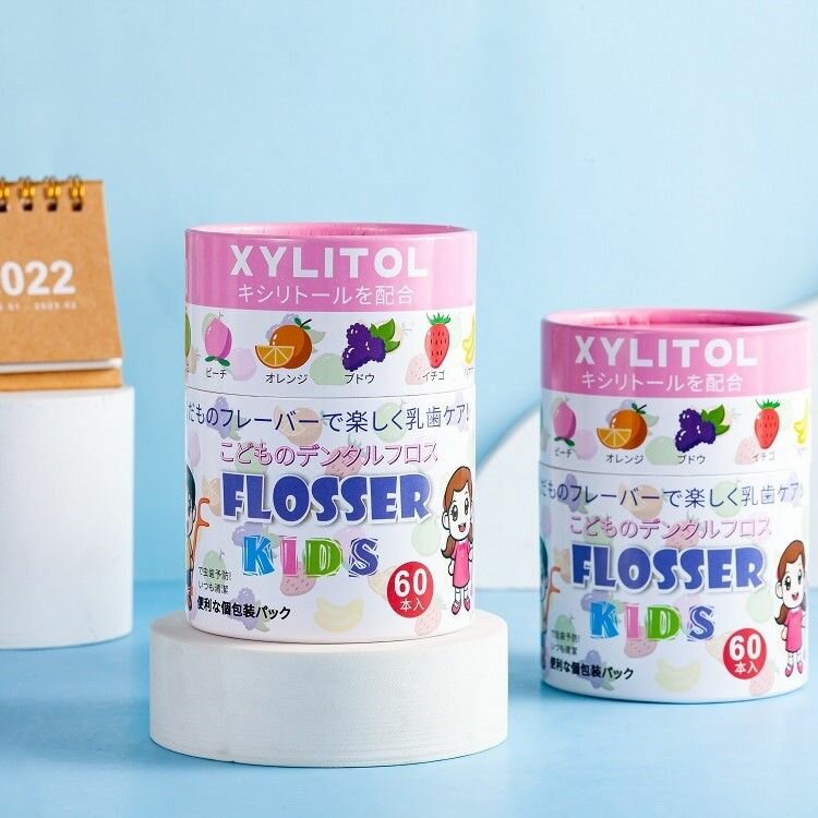 Специальная детская зубная нить, фруктовый вкус, индивидуальная упаковка, ультратонкая детская зубная нить, 60 палочек, консервированная
