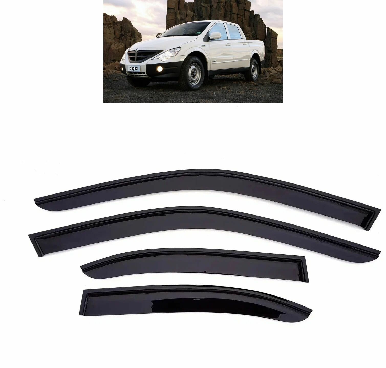Дефлекторы боковых окон SSANG YONG Actyon Sport Санг Йонг Актион Спорт (2006-/ 2012-)