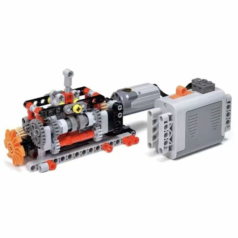 Маленькие гранулированные блоки 6 - ступенчатая коробка передач двигатель V16 комбинированная модель игрушка