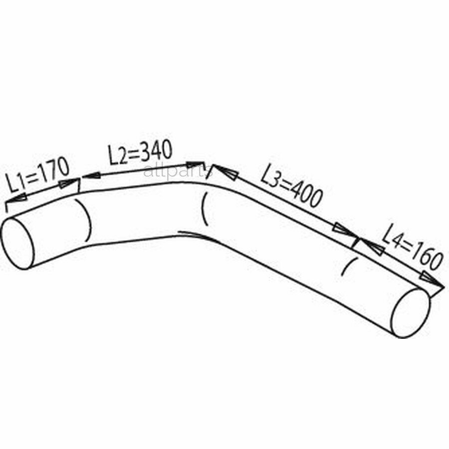DINEX 47272 труба глуш. выхл. ! E-line (упрощ. версия) плечи 170+340+400+160 3-изг \MAN 16/19-26. D2865F