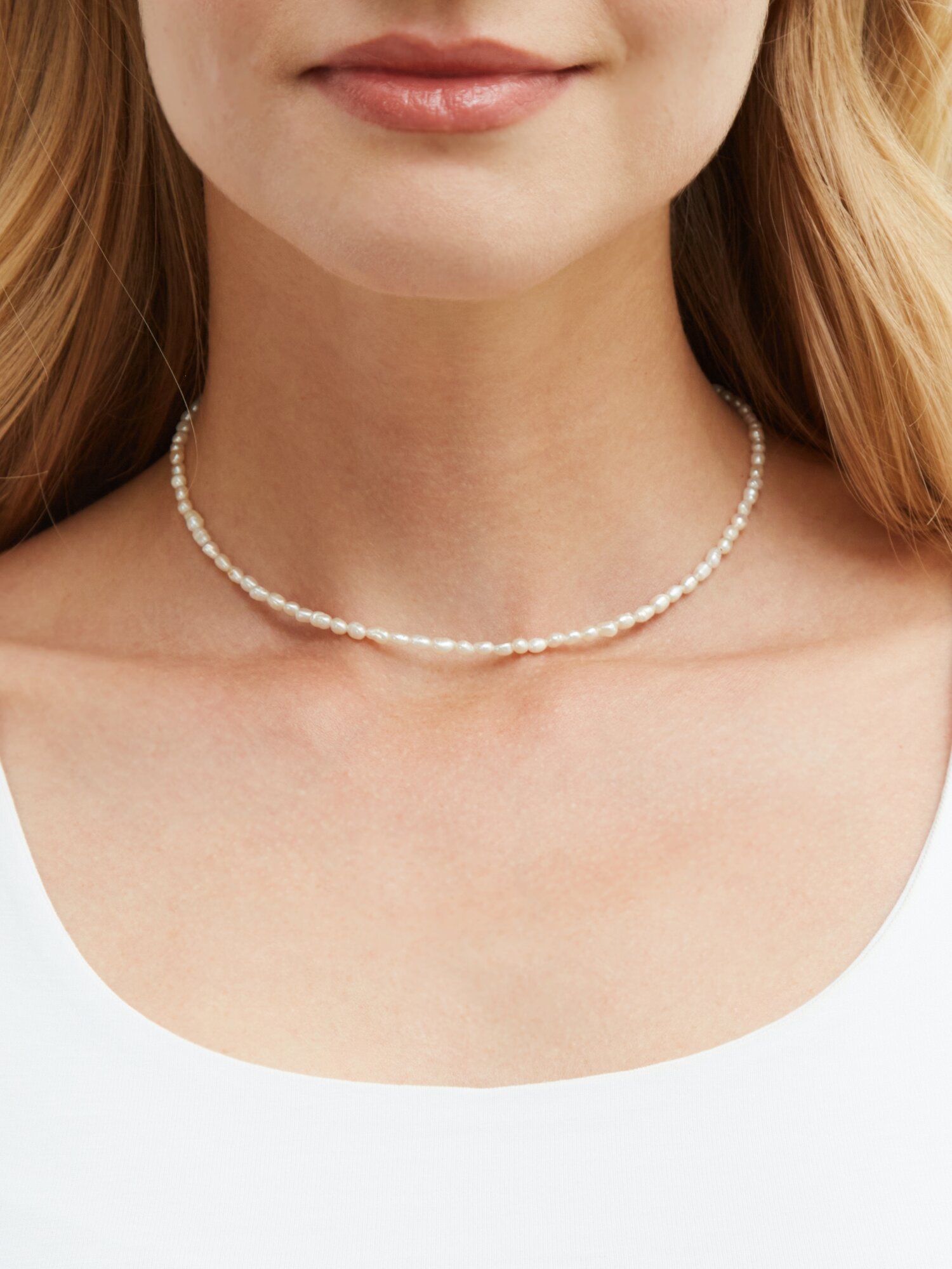 Колье, серебро, 925 проба, родирование, жемчуг пресноводный культивированный