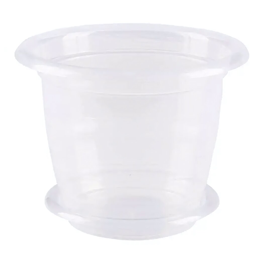 Горшок для орхидей 1л, прозрачный пластик, оптимальный дренаж