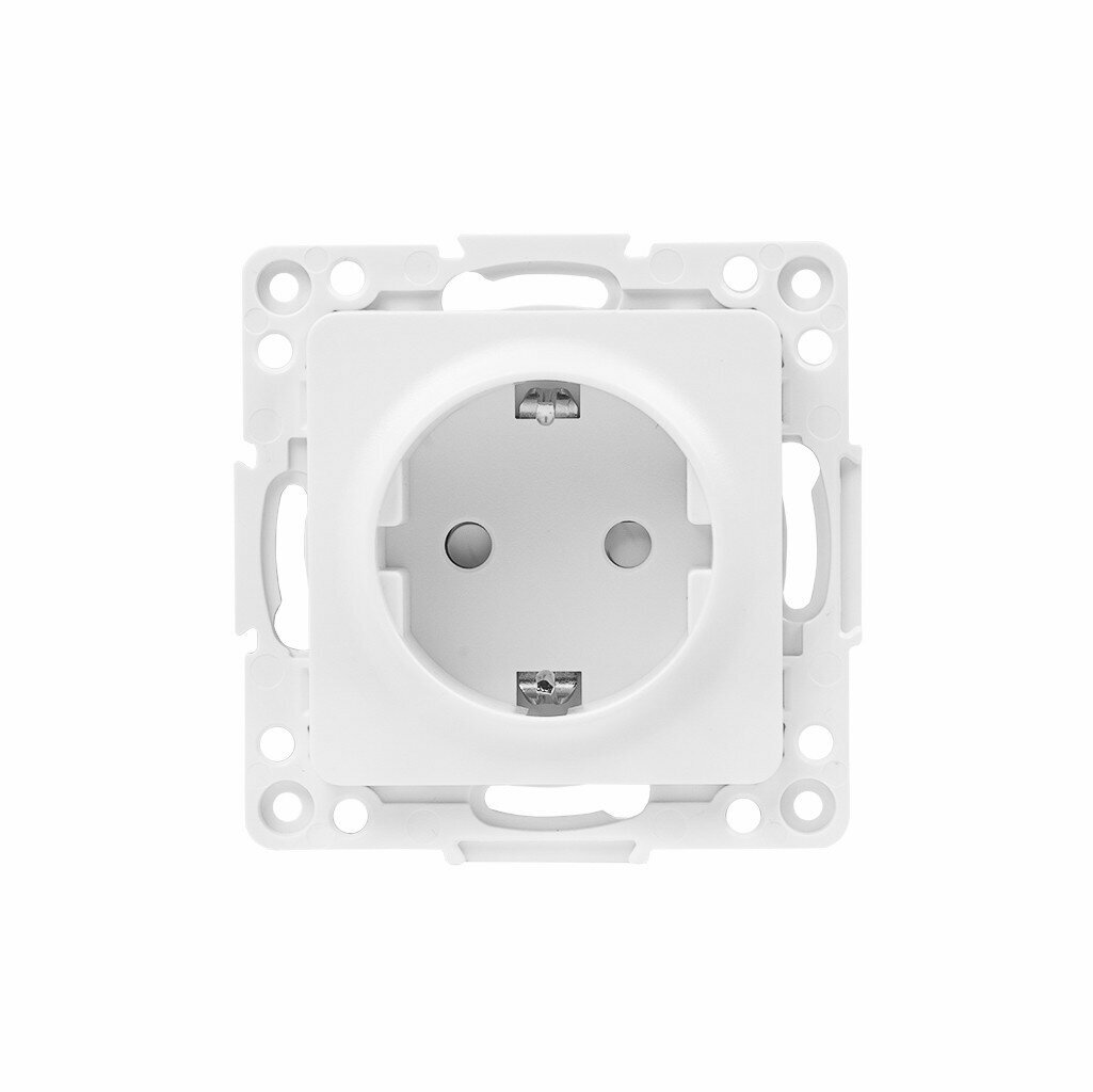 Механизм розетки 1-местной EKF Стокгольм с заземлением с защитной шторкой 16А белый