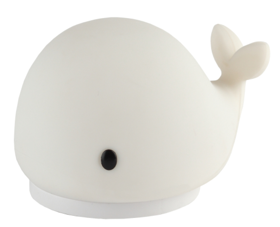 Ночник ЭРА NLED-411-1W-W детский, на батарейках или от USB светодиодный, силиконовый мягкий, белый, 110х80х85мм, 1Вт / светильник