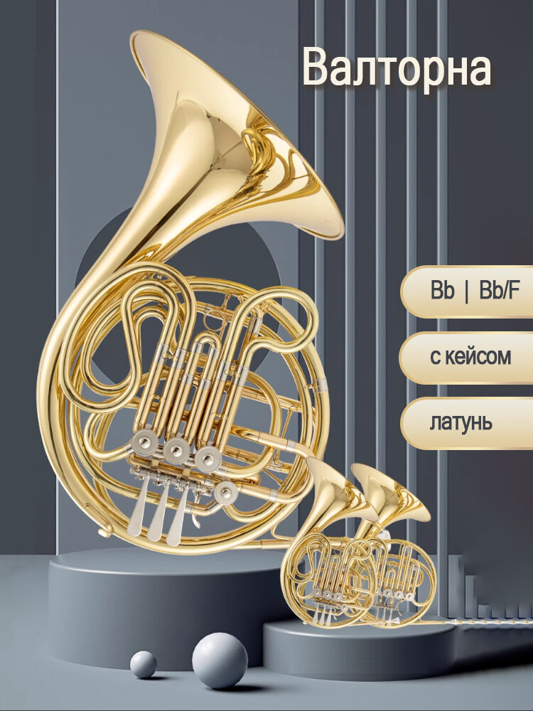 Валторна одинарная 4 клапана Bb-F неразборная цельнокорпусная для студентов музыкальной школы