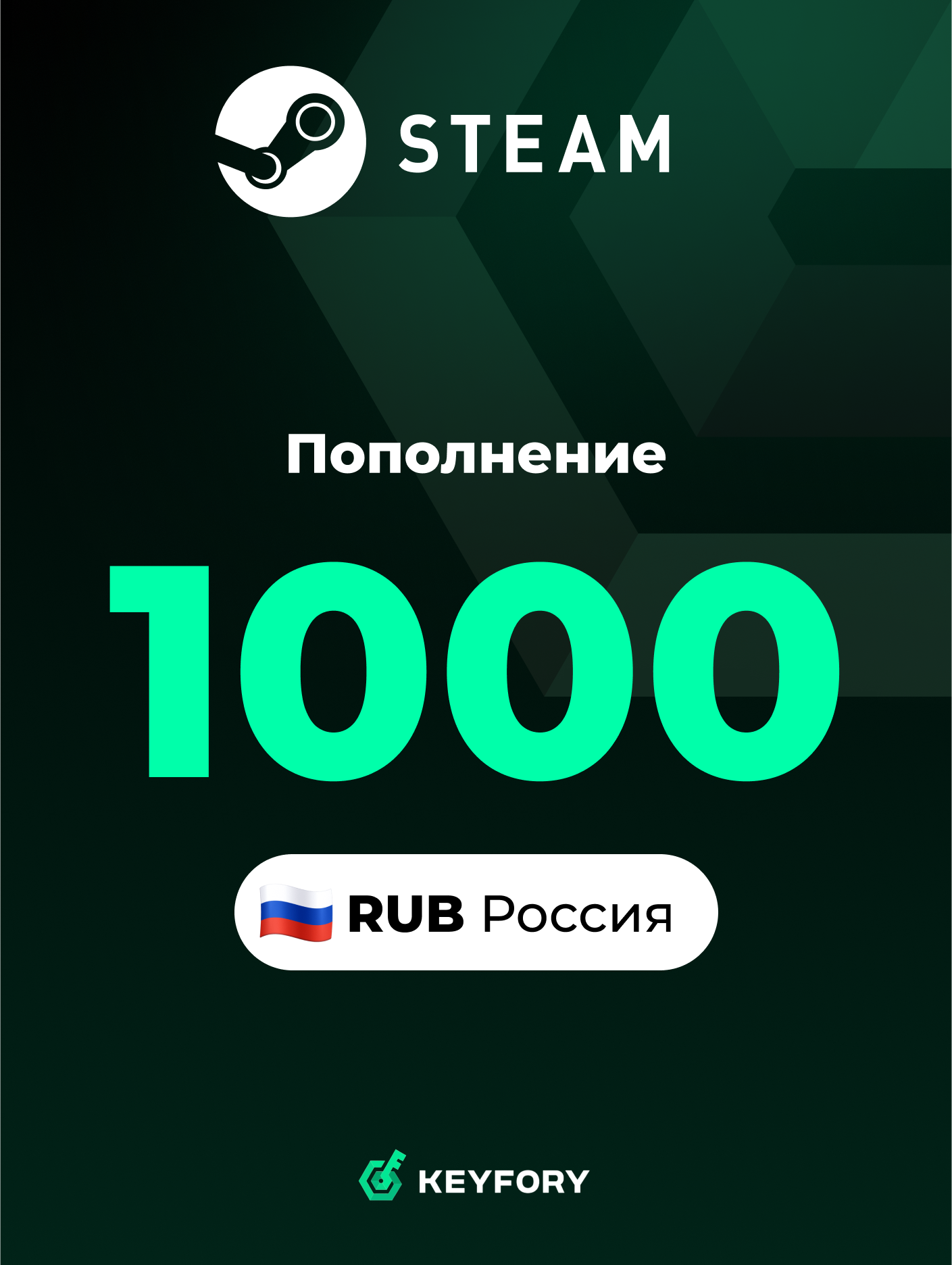 Подарочная карта Steam Россия 1000 рублей / Цифровой код, пополнение счета / Steam Gift Card Russia