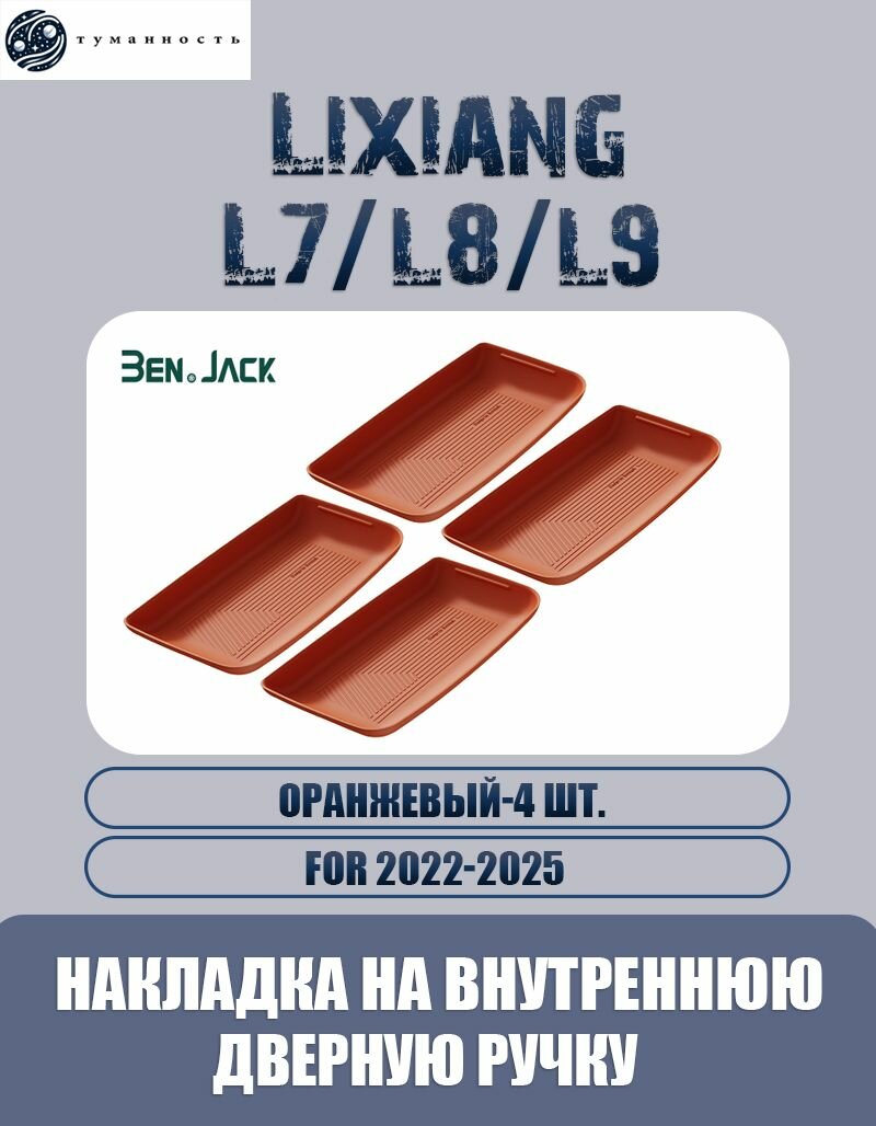 Накладка на внутреннюю дверную ручку Lixiang L7 L8 L9 — силиконовый коврик в дверную карту для защиты и хранения