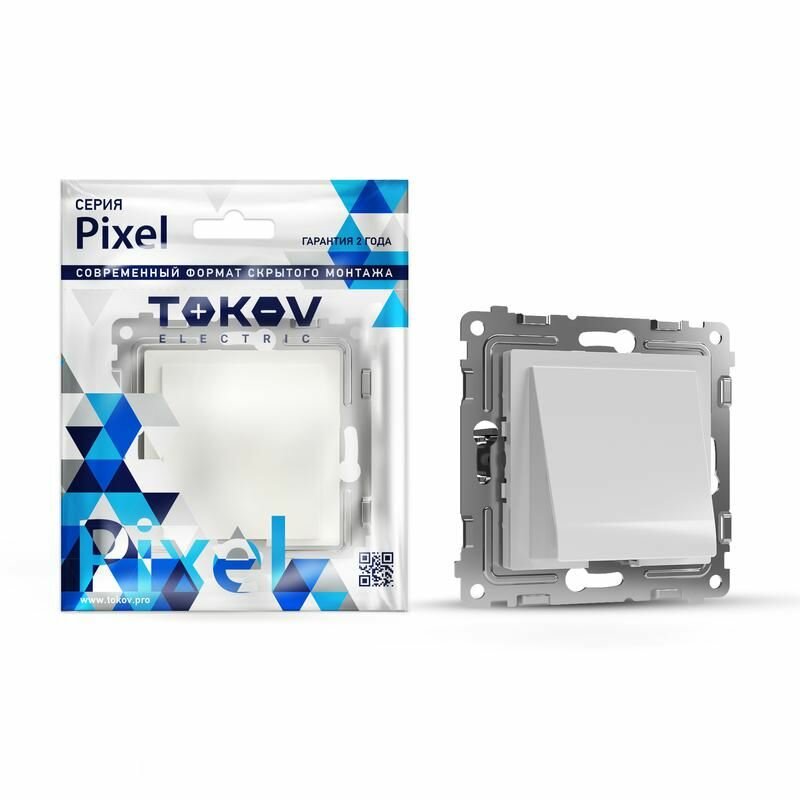 Вывод кабеля СП Pixel IP20 механизм бел. TOKOV ELECTRIC TKE-PX-CP-C01