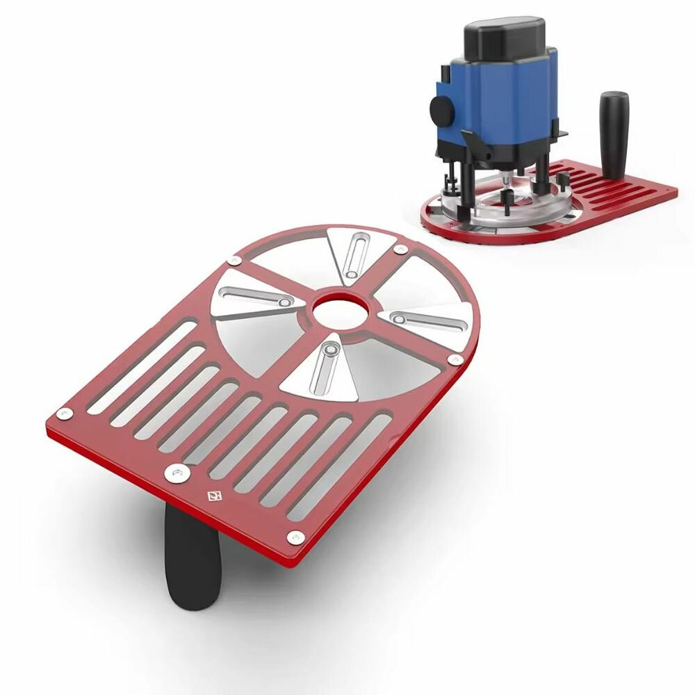 Алюминиевая основа стола регулируемая для триммера с днищем фрезера диаметром 65 до 132 мм