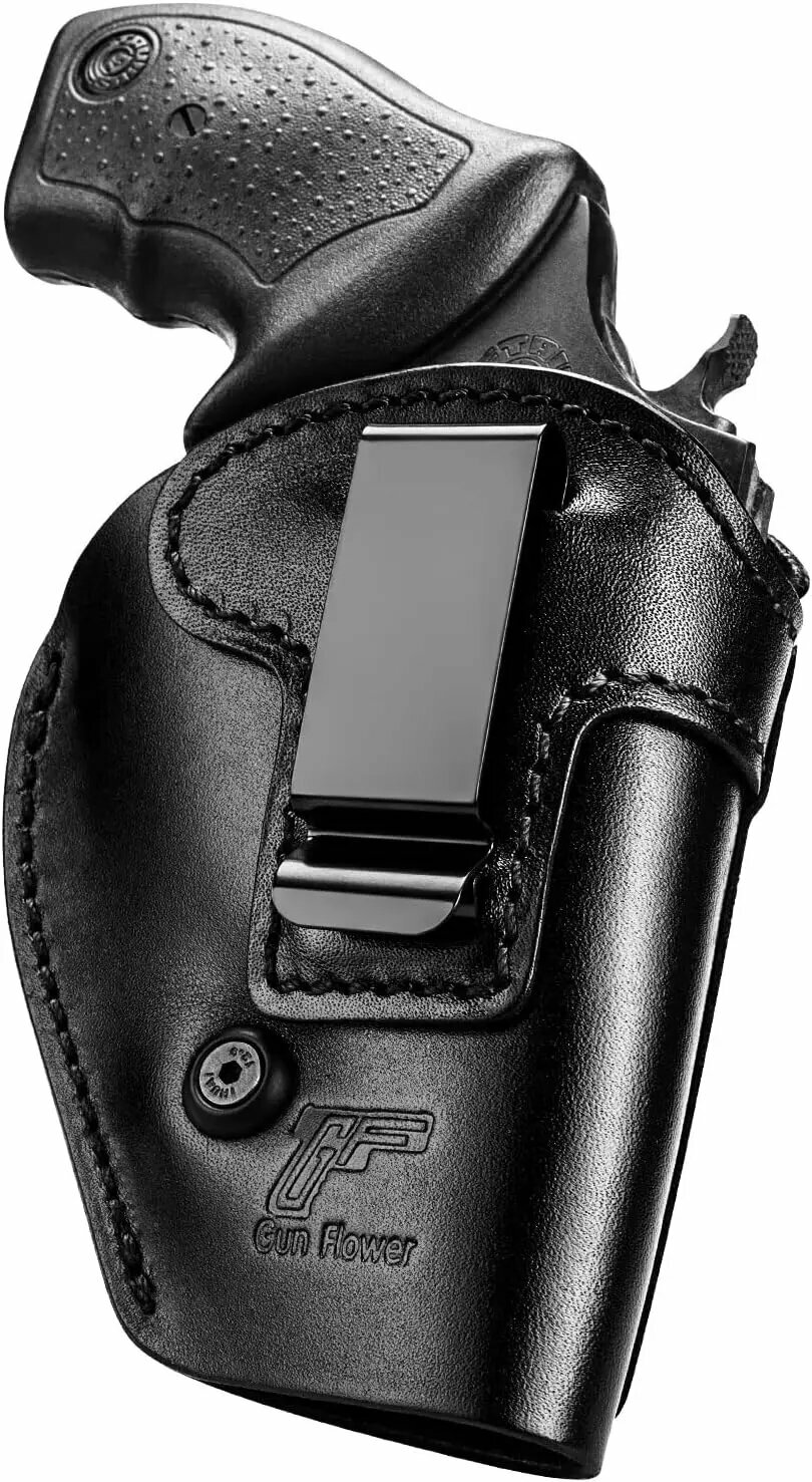 Кожаная кобура ручной работы, подходит для большинства револьверсов J-рам и большинства специальных револьверів .38 Ruger LCR, S&W 442/642, внутренний пояс