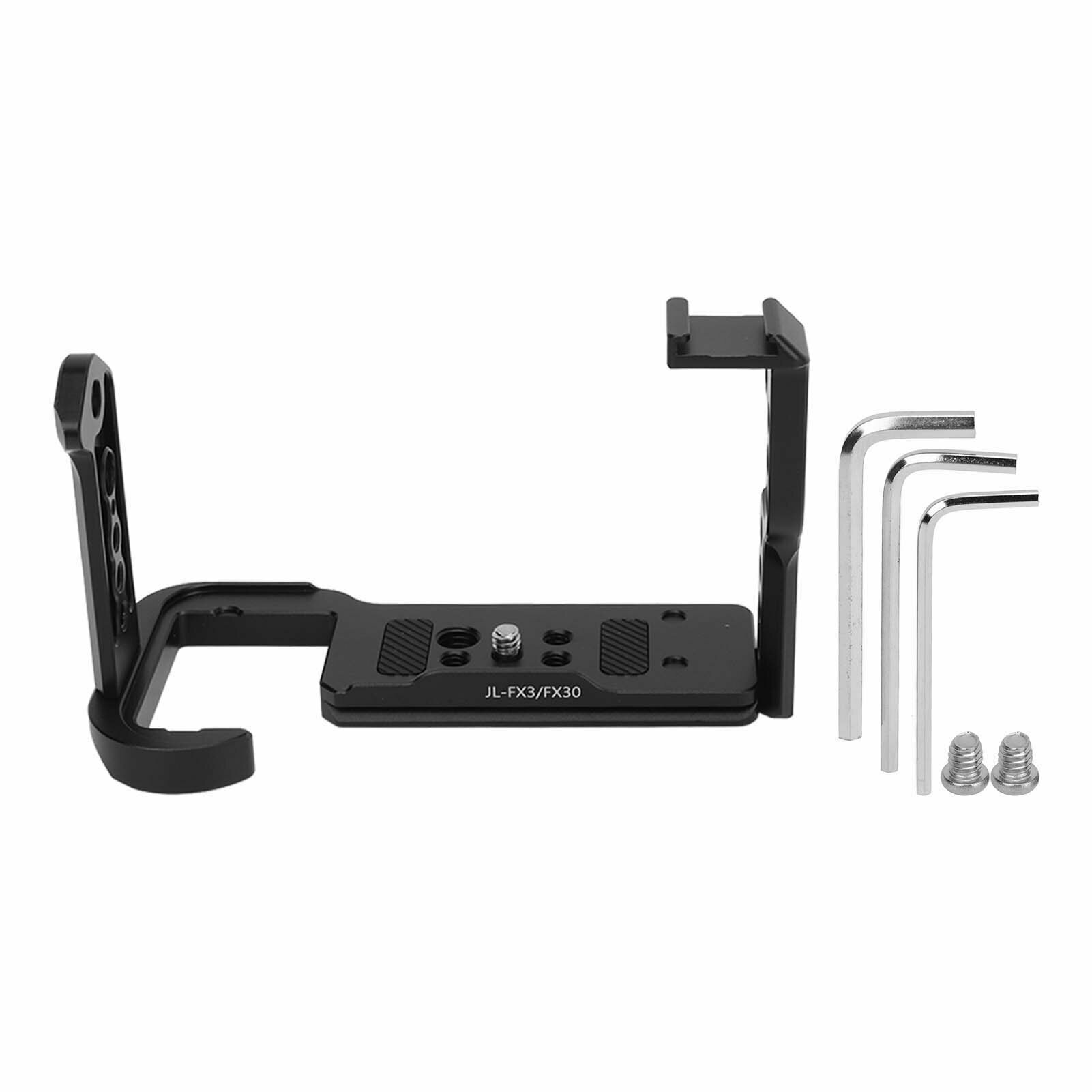 Быстрый выпуск L Кронштейский кронштейн Алюминиевый анти скользкий прокладка Конструкция точное отверстие отверстия 1/4 3/8 отверстия для винта для QR -пластины Arca для штатива камеры FX3 FX30