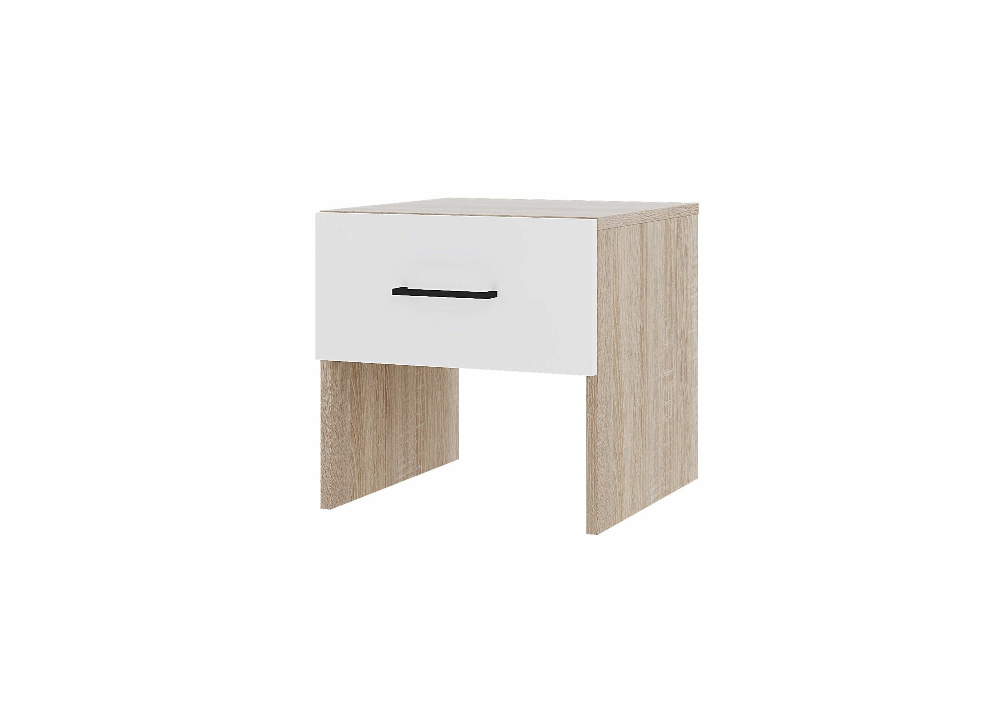 Тумба прикроватная "Victor" цвет Белый и Сонома ширина 40 см ЛДСП напольная для спальни и гостиной с ящиком