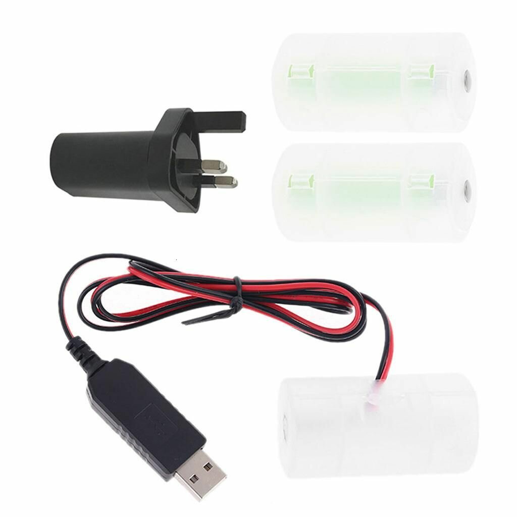 UK Plug Plug USB -адаптер питания 1,5 В 3 В 4,5 В 6 В LR20 D Батарея ячейки, UK