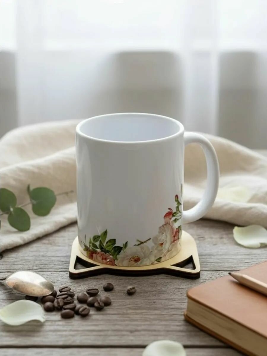 Кружка с цветами в стиле прованс