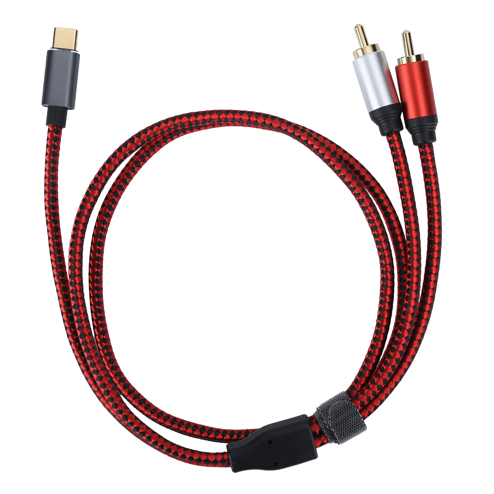 Аудиокабель USB Type-C Male to 2 RCA Male, 1 м, позолоченный