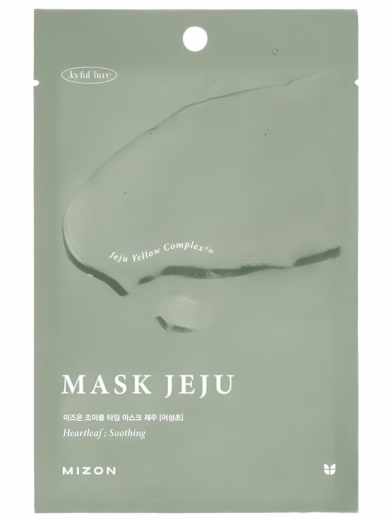 MIZON Тканевая маска для лица успокаивающая с экстрактом хауттюйнии JOYFUL TIME MASK JEJU HEARTLEAF 23мл