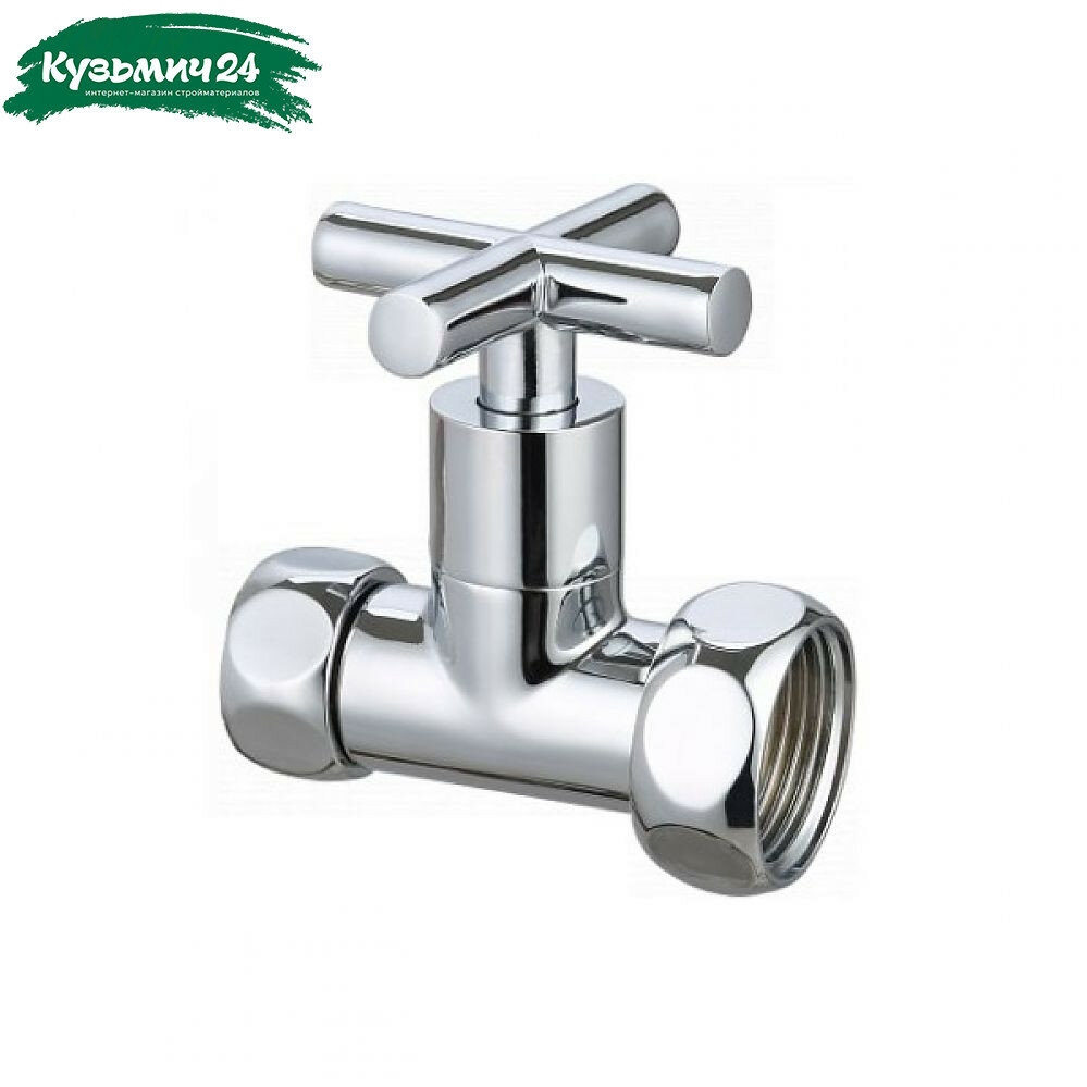 Кран для полотенцесушителя Gappo G470.0405 1/2х3/4 ВР-ВР прямой, хром