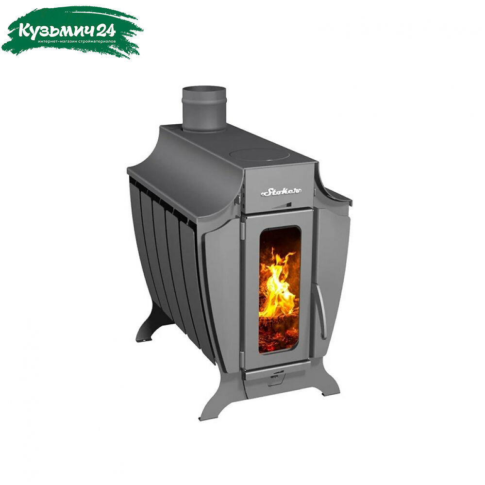Печь отопительная Ермак Stoker 150-G, 9 кВт, d115 мм, до 150 куб. м, 1 шт.