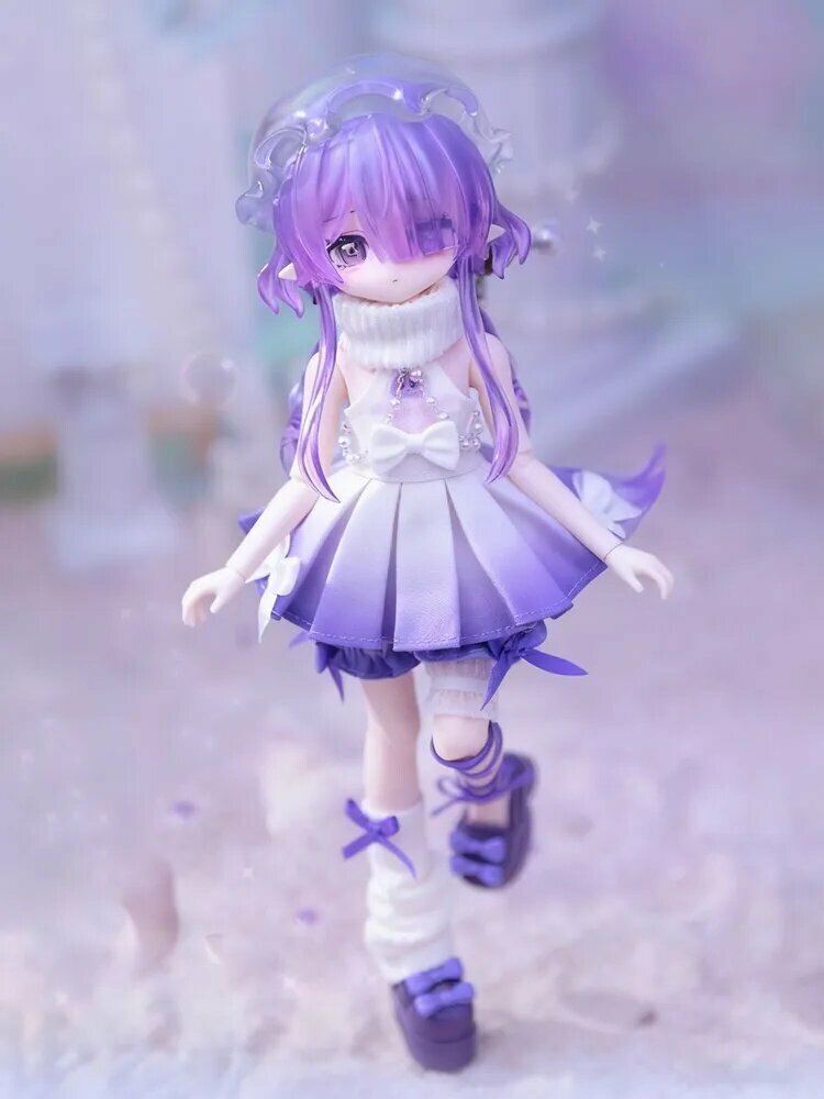 LEI-Doll 1/8 Кукла с шаровидными суставами BJD,(MINTY) ,20cm, полный набор прически, одежды и аксессуаров, коллекционная, подарок для девочек