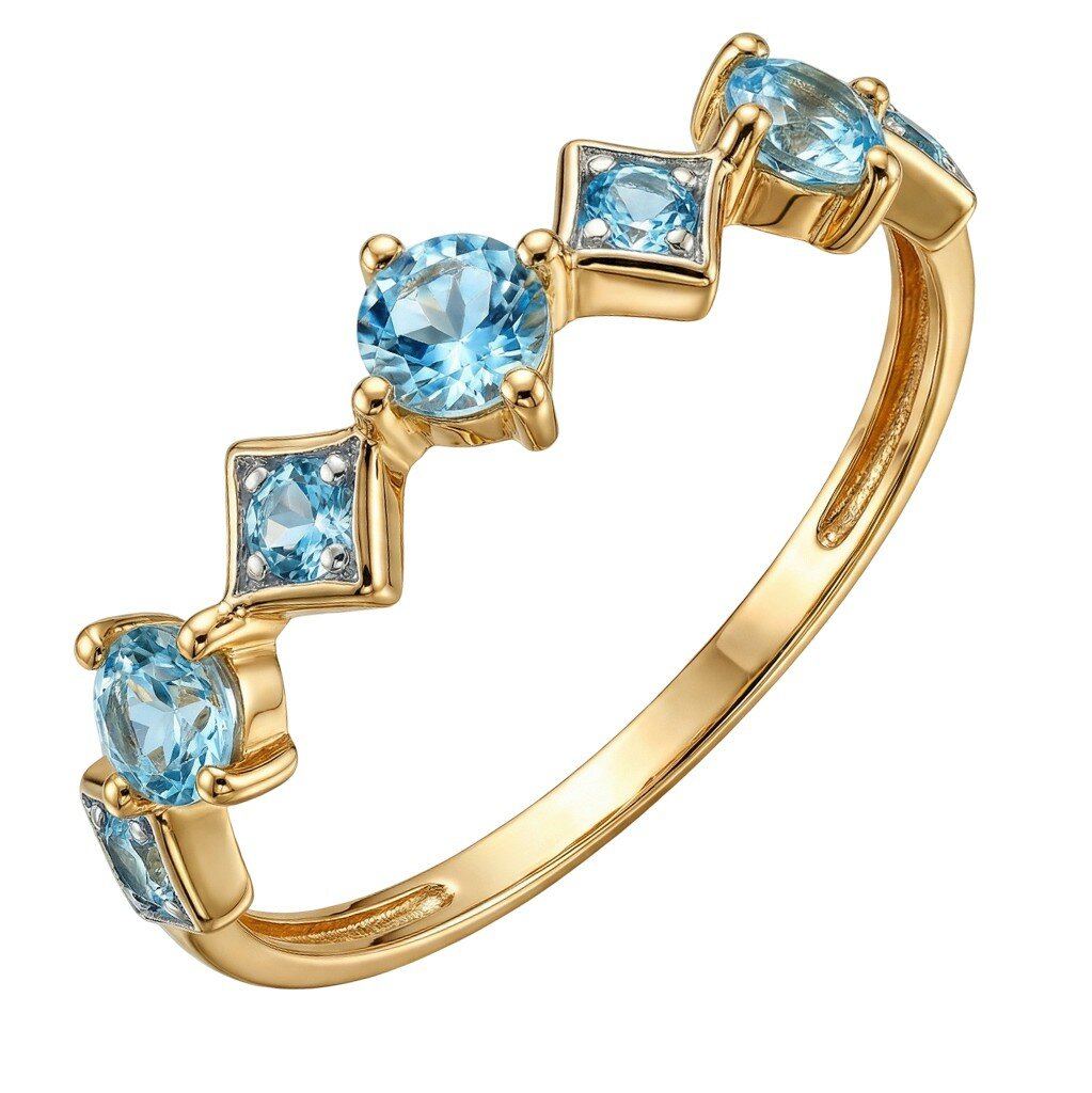 Кольцо, красное золото, 585 проба, топаз