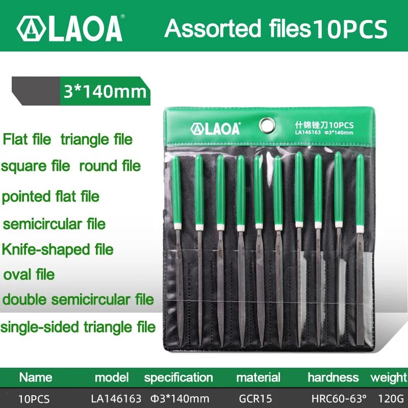 LAOA Алмазные Напильники Ассорти Треугольные Напильники Для Формовки И Обрезки Мини-напильники Из Стали Двойного Сечения Для .
