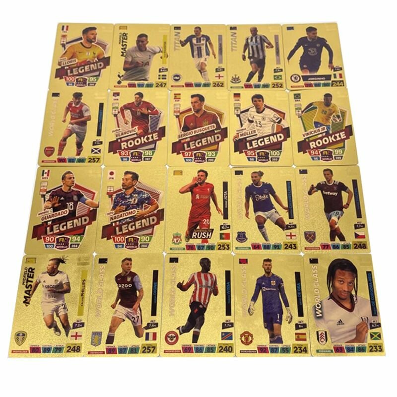 55 золотых карточек со звездами чемпионата мира по футболу из ПВХ