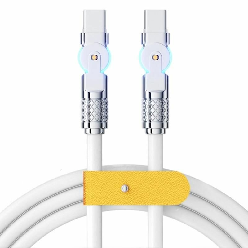 Игровой двойной колено 180 вращающийся кабель для быстрой зарядки PD передачи данных TypeC-2m-белый