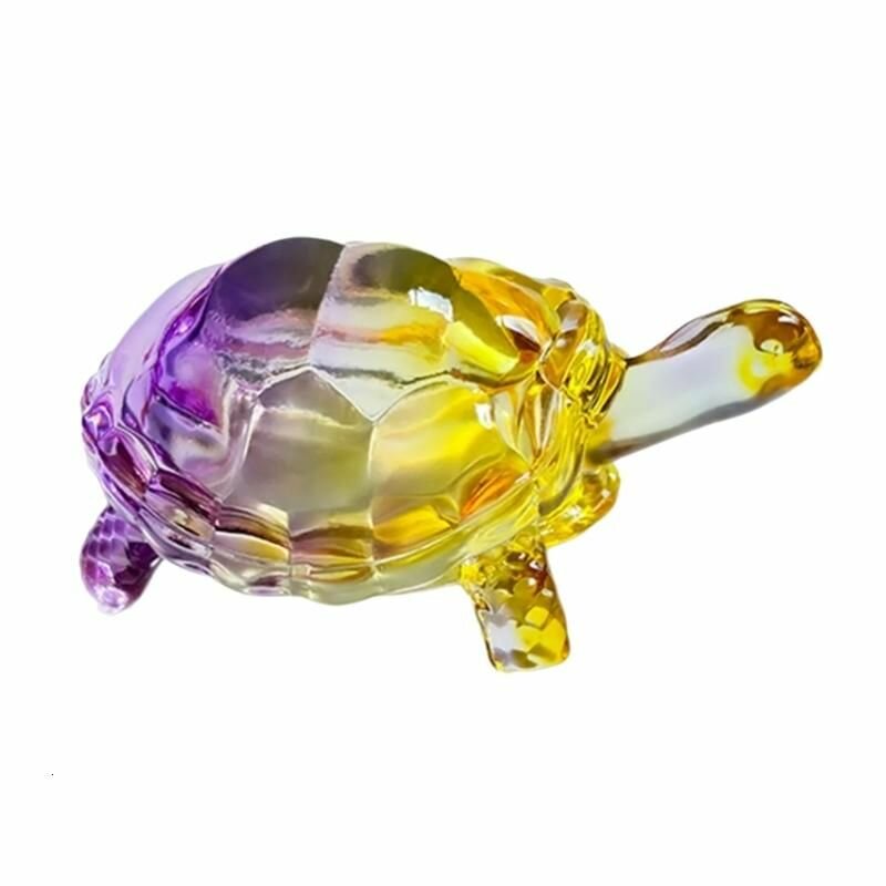 Глазурованное имитационное украшение в виде черепахи-желто-фиолетовый