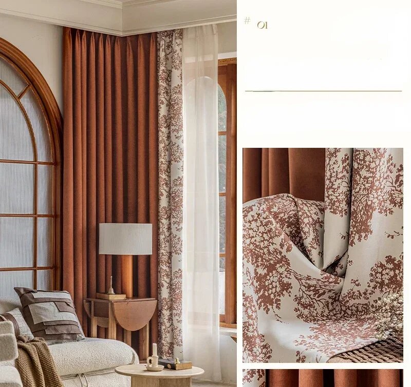 Французские винтажные шторы Raya Custom Textiles Store Pull Pleated Tape, W195cmxH250cm 1PC, Curtain 6