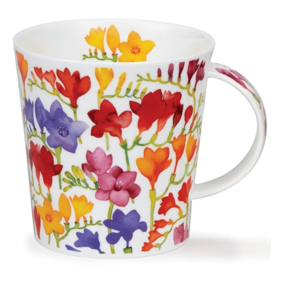 Кружка для чая и кофе Dunoon Цветы и бабочки Кернгорм 480 мл, фарфор костяной