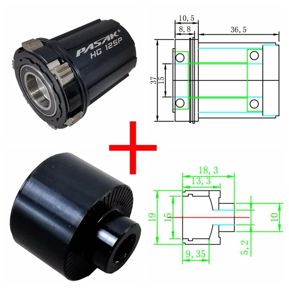 Корпус Freehub Pasak AL7075 8-12S HG 9mm endcap