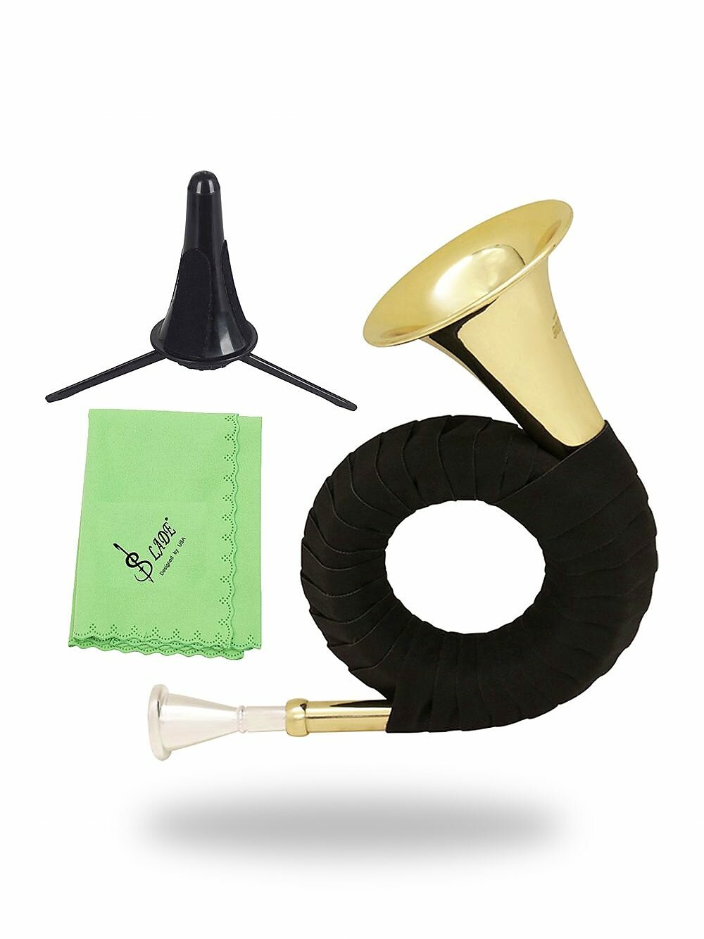 Ладе Охотничий рог Bb, латунь, золотой, с сумкой и аксессуарами