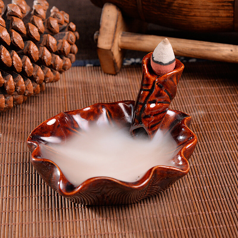 Обратный поток ароматического горелки, керамическая горная водная горелка, камень удачи, маленькая лотосовая ароматическая горелка, большая обратная ароматическая горелка из смолы