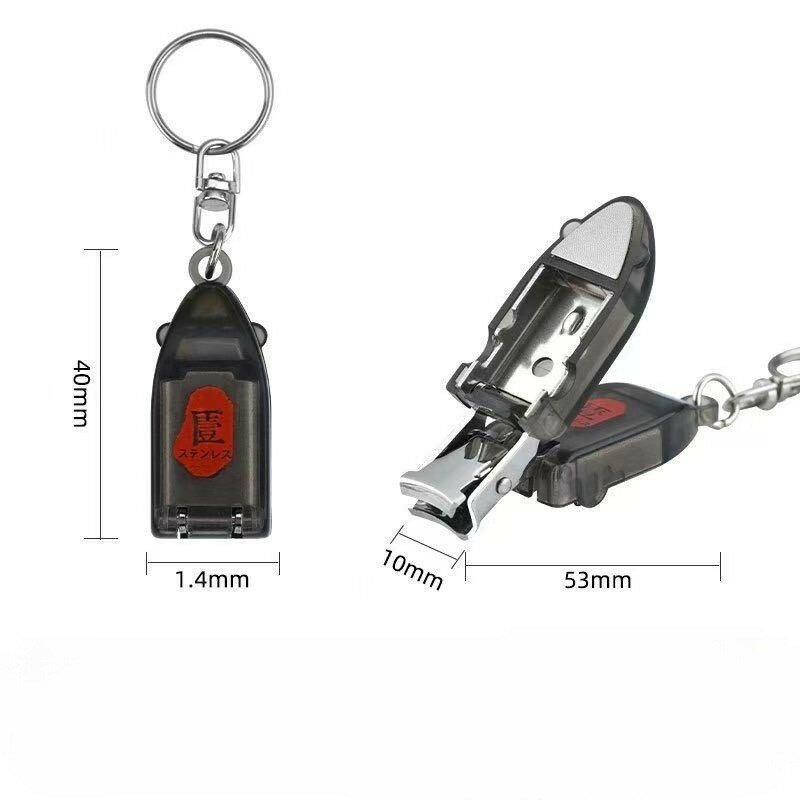 Портативный складной кусачек для ногтей из нержавеющей стали, мини-брелок, наклонный кусачек для ногтей