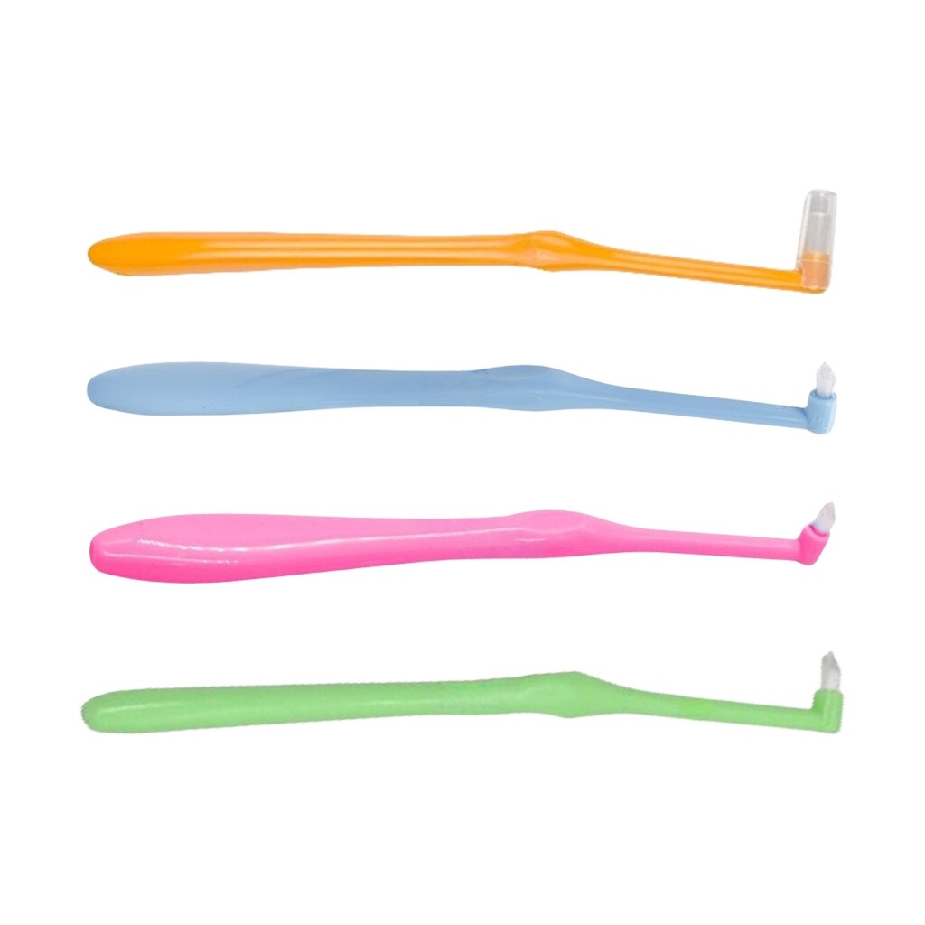 Портативный набор из 4 компактных мягких щеток для чистки брекетов