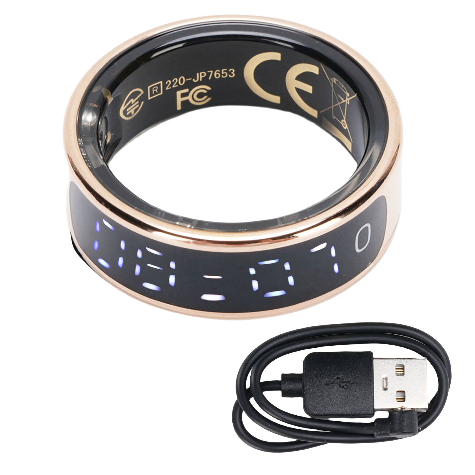 Умное фитнес-кольцо с цифровым дисплеем, подключением по Bluetooth, управлением жестами, подсчетом шагов, водонепроницаемостью до 1 ATM, фитнес-браслет №13