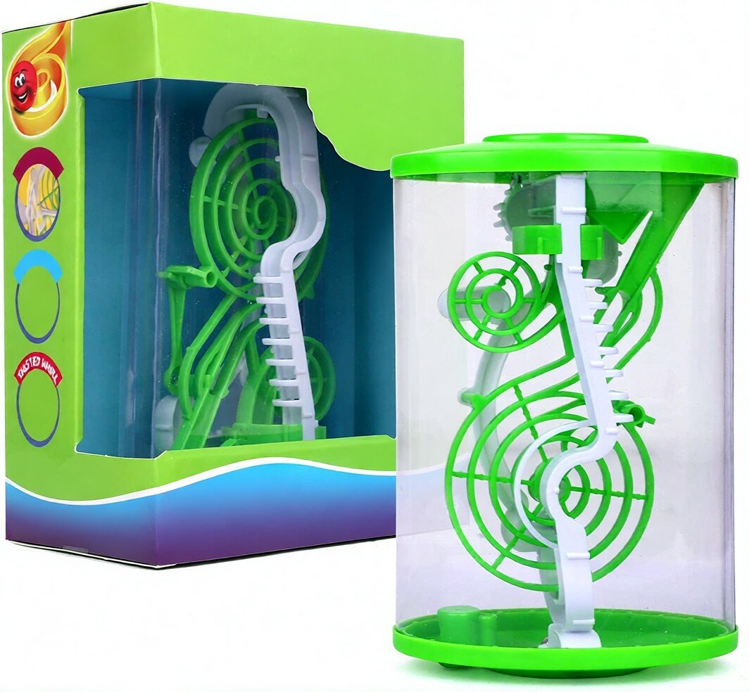 BrainyMaze Perplexed Balls - Лабиринт в эллиптическом цилиндре, игра-головоломка, тест на навыки стабилизации, 3D гравитационная лабиринтная игра с металлической шаром, для детей и взрослых, зрелые вызовы, стиль DIY TOY, Educational Toy, MODEL TOY, цвет