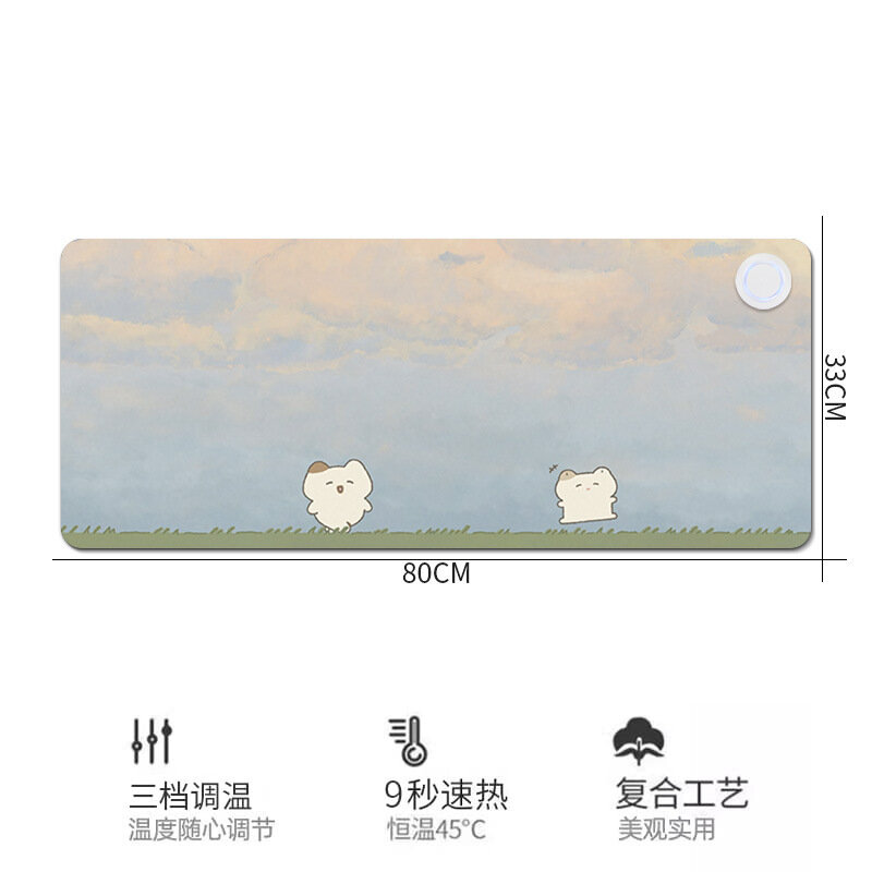 Нагреваемая мышь, коврик для стола с подогревом, интеллектуальный таймер постоянной температуры, офисный коврик из PU кожи, водонепроницаемый, подогреватель для рук, оптовая продажа