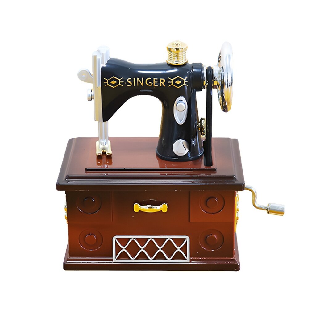Музыкальная шкатулка с заводным механизмом, механизм ручной швейной машины Музыкальная шкатулка в подарок на День рождения Настольное украшение для офиса и дома