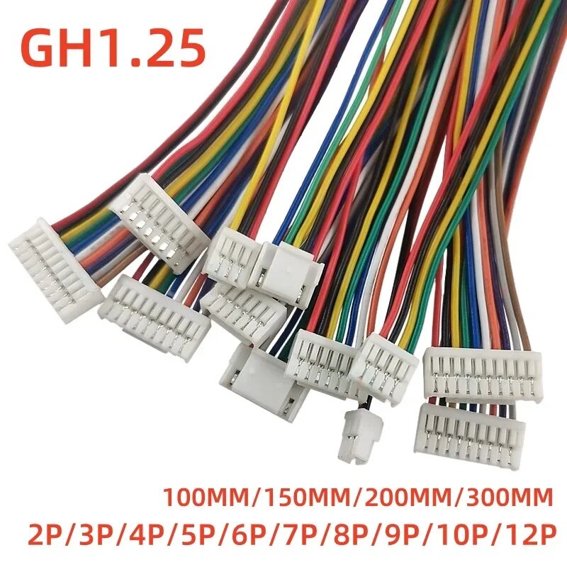 Разъемы JST GH1.25 Single head, 100mm, 6P