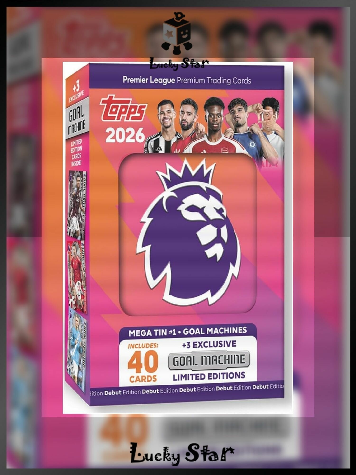 2025 Topps Premier League Debut Edition Cards Big iron box- содержит 4 упаковки (40 карточек)