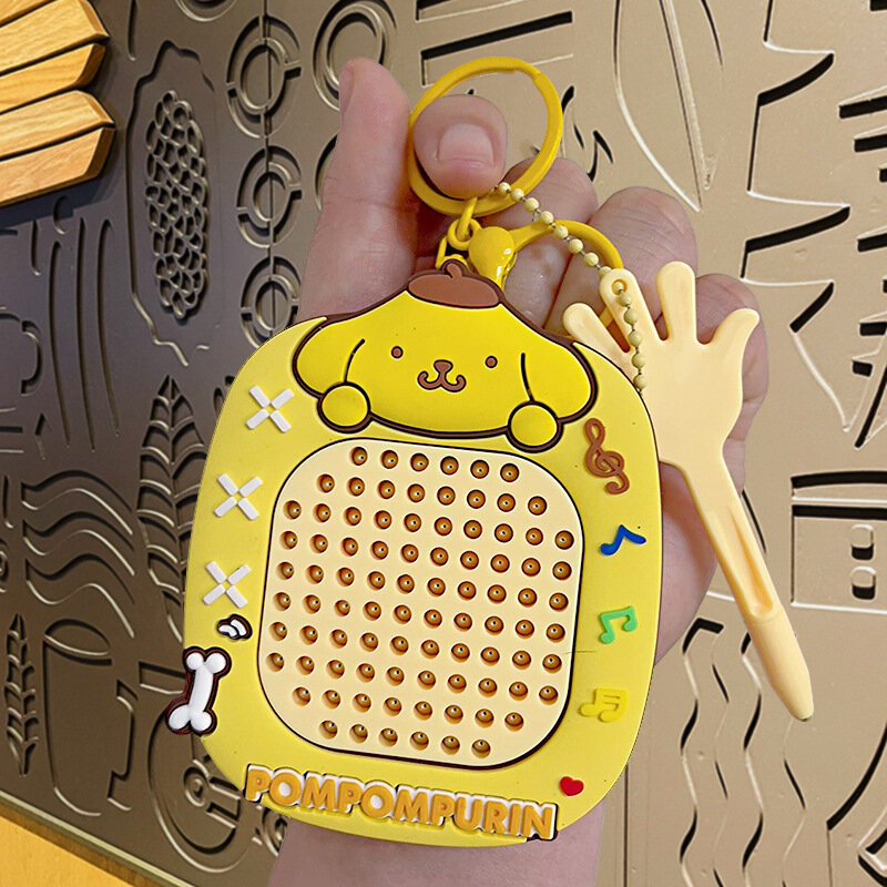 Доска для рисования с магнитными стальными шариками в стиле TikTok Kuromi, игрушка для снятия стресса для детей, брелок, подвеска для сумки, оптовые аксессуары