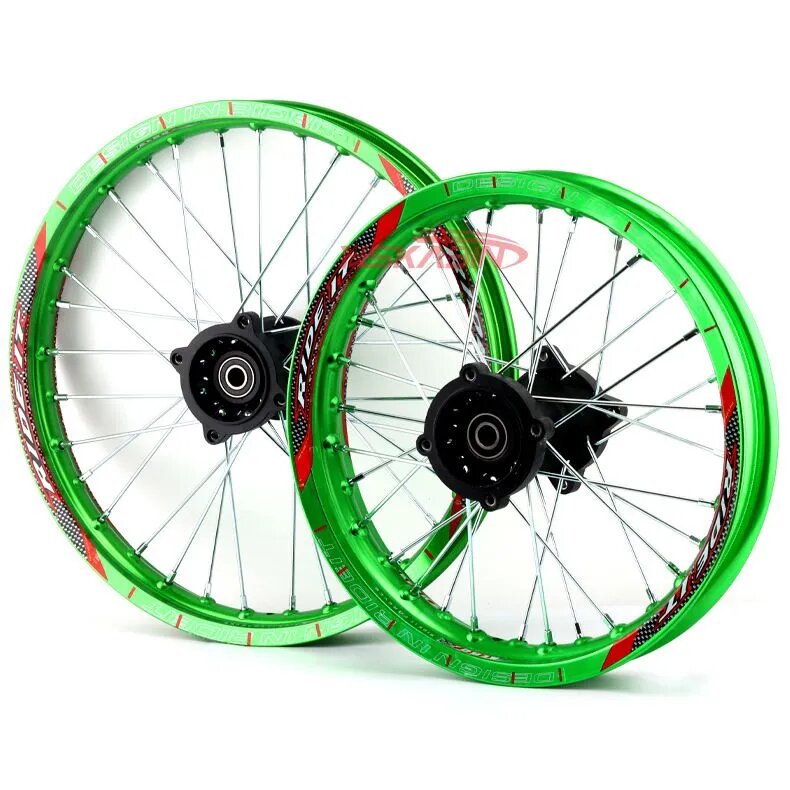 Комплект ободов для питбайка в сборе 17/14 серебро