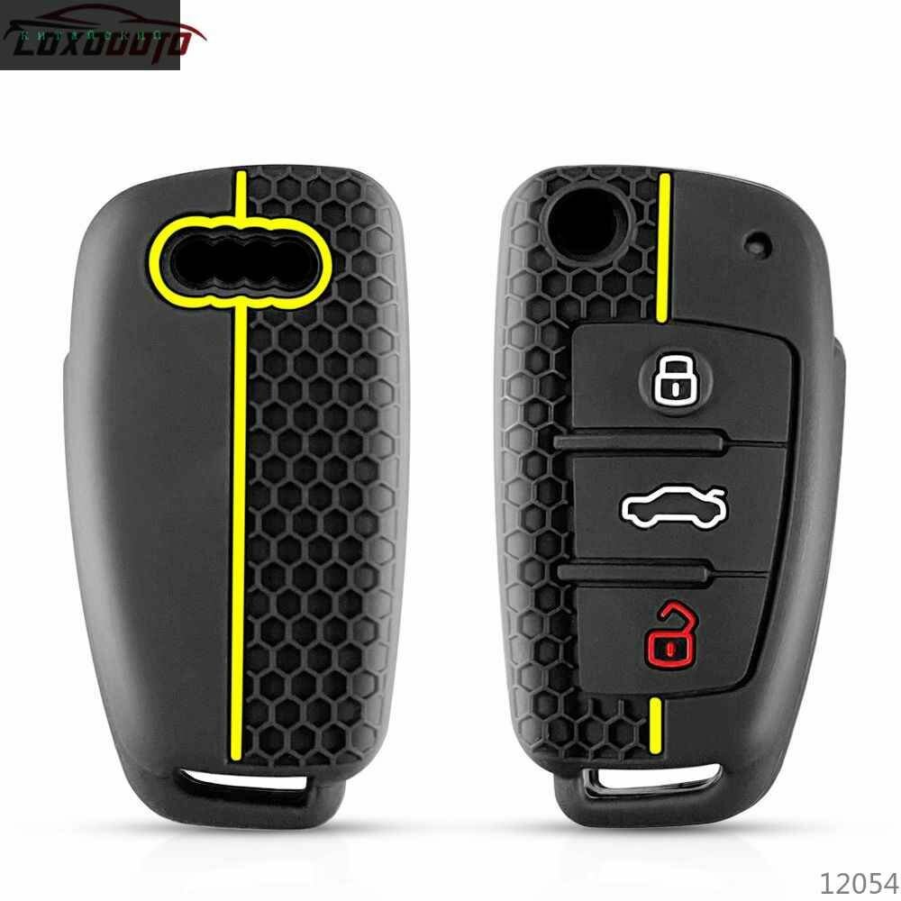 Чехол силиконовый для автомобильного ключа Audi a1 a3 a4 a5 a6 a7 a8 r8 Tt s5 s6 s7 s8 Sq5 q5 q7 Rs5 Для трёхкнопочного ключа.11