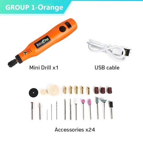 Мини дрель Orange с 24 аксессуарами