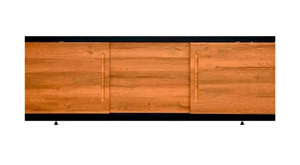 Экран Alavann Alt Black из МДФ, на алюминиевом профиле, светлое дерево, экран под ванну, правый, левый, прямоугольный, с комплектом ножек, универсальный