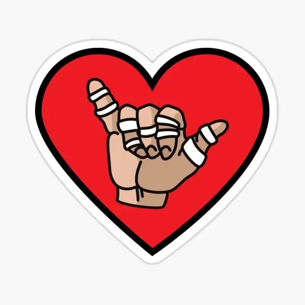 Наклейка I Love BJJ, 10см