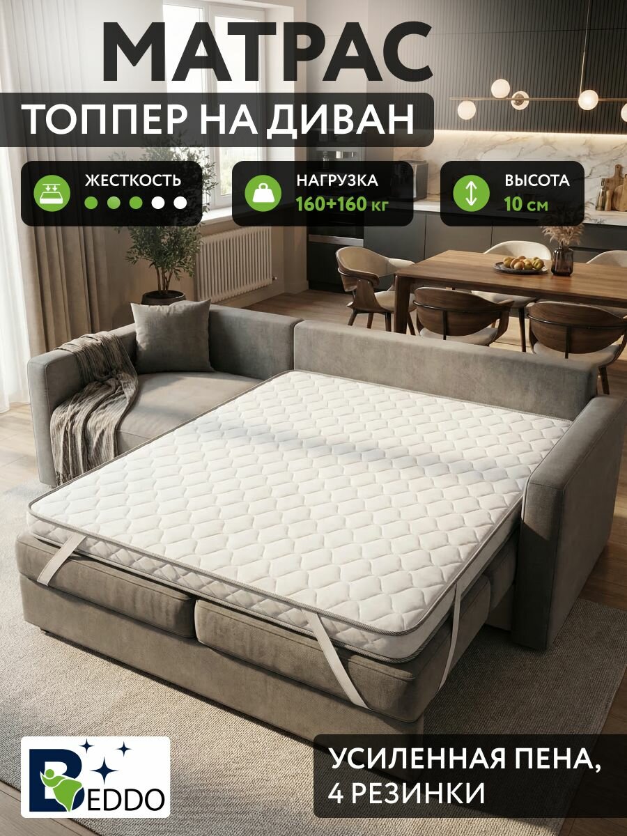 Беспружинный матрас 160х190 10 см, двусторонний с ортопедическим эффектом BEDDO Optima Roll 10