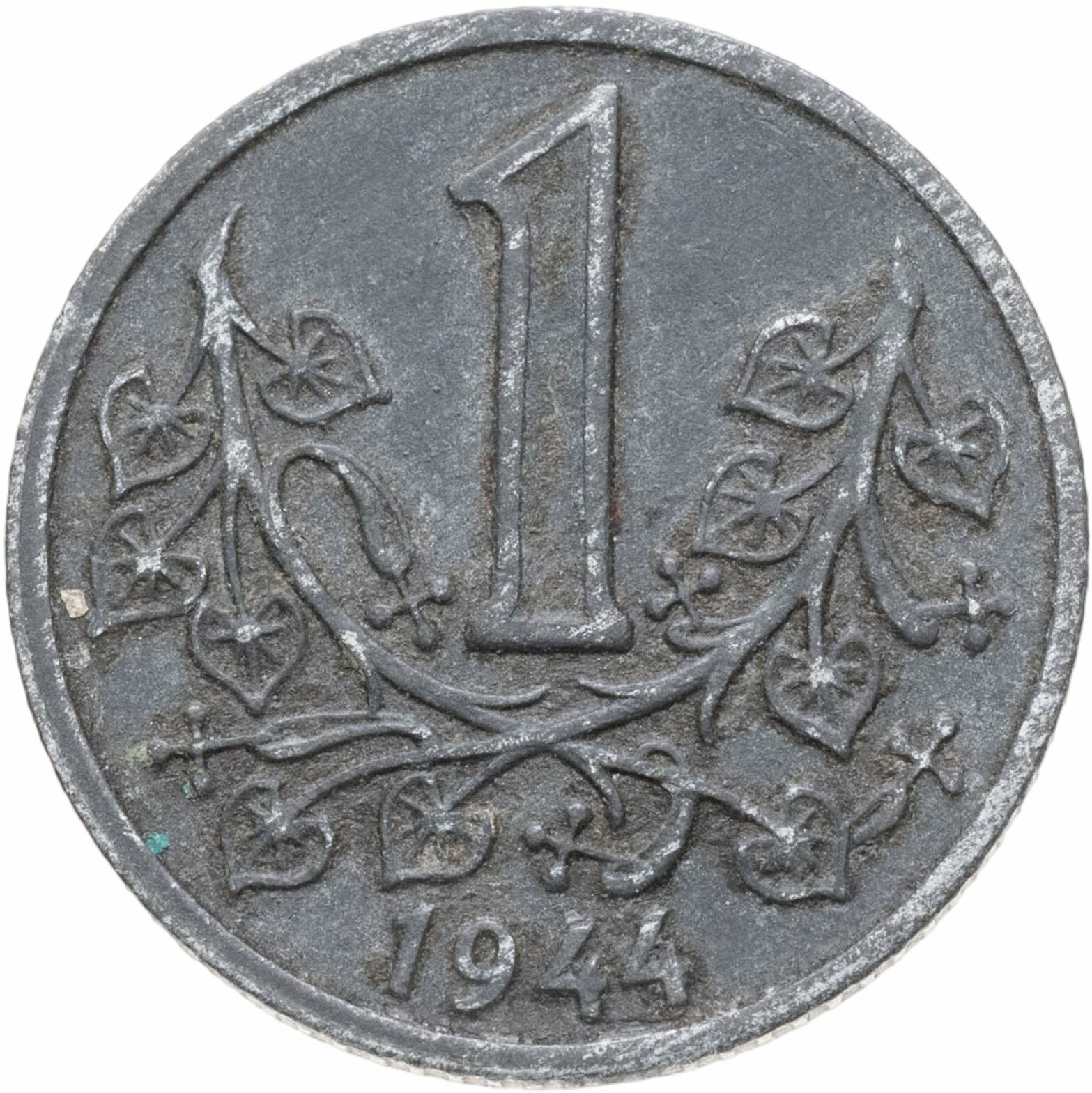 Богемия и Моравия 1 крона koruna 1944, Цинк, в сохранности VF-XF