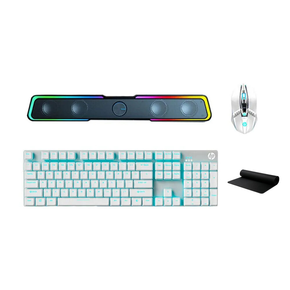 Клавиатура и мышь HP, Ice Blue Light [Green Grape Switch][+Punk Mouse Pad]